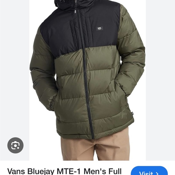Vans | Jackets & Coats | Rare Vans Black And Green Puffer Jacket With ...